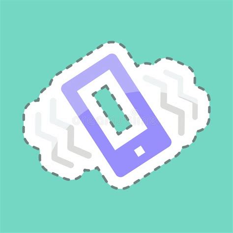Sticker Line Cut Vibration Mode Suitable For Mobile Apps Symbol