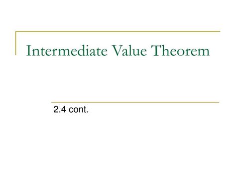 PPT Intermediate Value Theorem PowerPoint Presentation Free Download ID 6746285