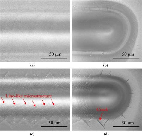 Sem Morphologies Of Single Line Laser Irradiated Regions Under A Peak