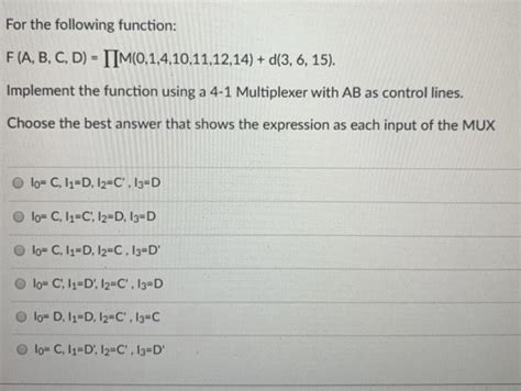 Solved For The Following Function F A B C D Chegg