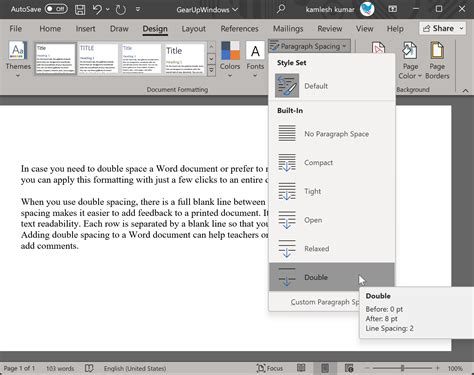 How To Double Space In MS Word Gear Up Windows