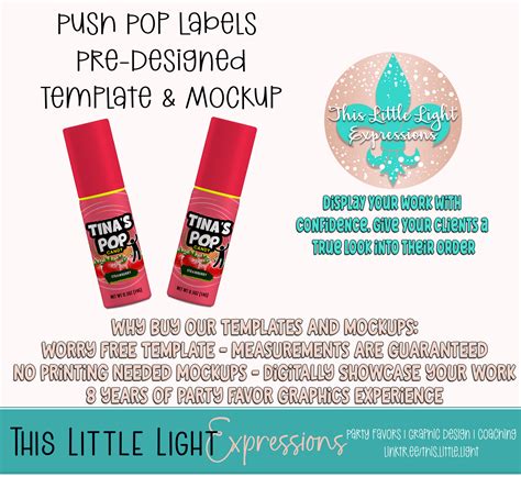 Push Pop Template And Mockup For Photoshop Digital Download For Pa