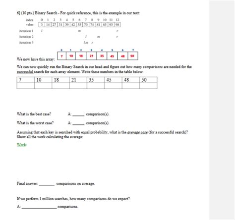 Solved 6 10 ﻿pts ﻿binary Search ﻿for Quick Reference