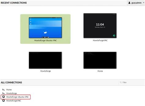 How To Use Apache Guacamole To Create A VNC Connection