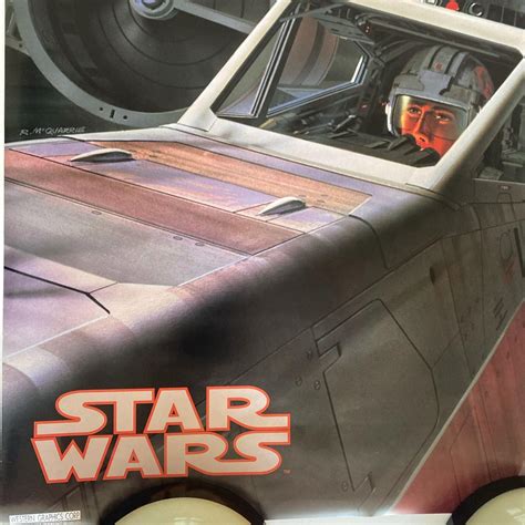 Vintage Poster Star Wars Original X Wing Deathstar Battle Luke
