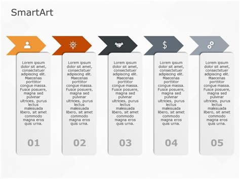 SmartArt Process Chevron Arrows Steps SlideUpLift