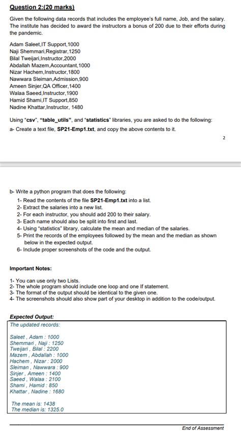 Solved Use This Code For Csv File Opensp21 Emp1txt