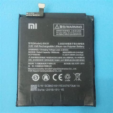 Jual Baterai Redmi Note 5A Redmi Note 5A Pro Mi 5X Mi A1 Redmi S2 Bn31 Original Copotan