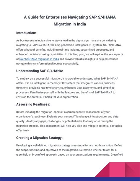 Ppt A Guide For Enterprises Navigating Sap S 4hana Migration In India Powerpoint Presentation