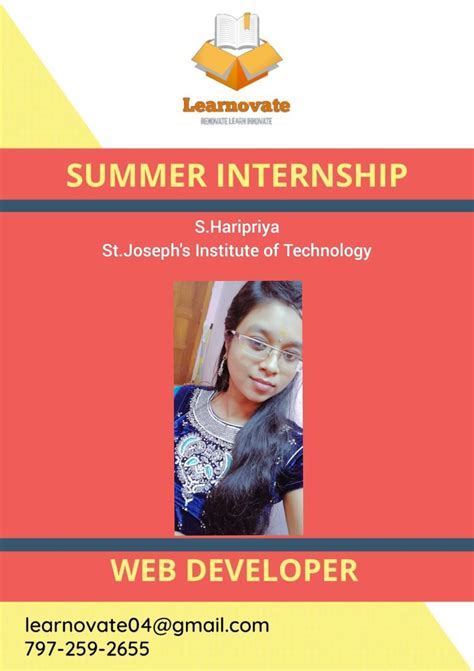 Haripriya Senthilkumar On Linkedin Learnovate Ecommerce Internship