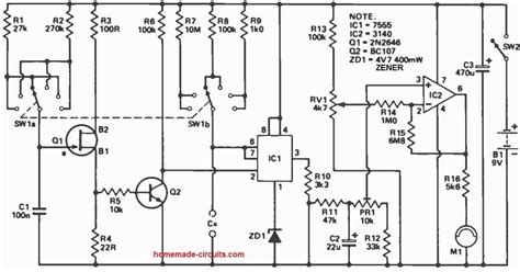 6 Simple Capacitance Meter Circuits Explained Using Ic 555 And Ic 74121 Homemade Circuit