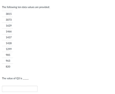 solved the following ten data values are provided the value