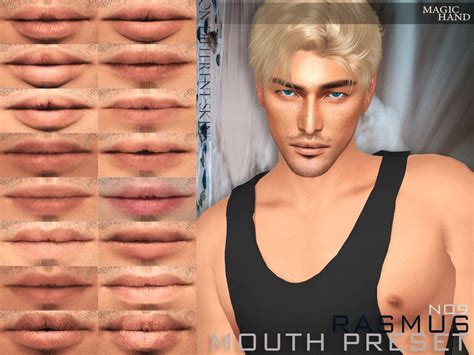 MagicHand S Rasmus Mouth Preset N09 The Sims 4 Skin Sims 4 Hair Male
