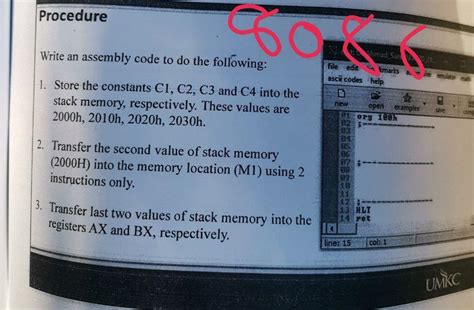 Solved Procedure Write An Assembly Code To Do The Following Chegg Com