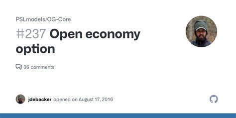 Open Economy Option Issue PSLmodels OG Core GitHub