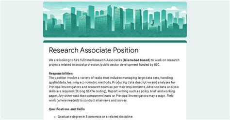 Ahmed Bilal Siddiqui On Linkedin Research Associate Position