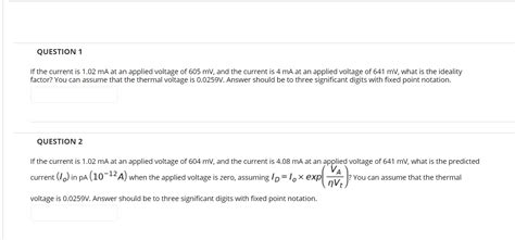 Solved QUESTION If The Current Is MA At An Applied Chegg Com