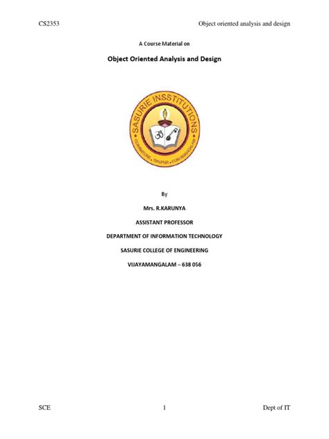object oriented analysis and design pdf unified modeling language