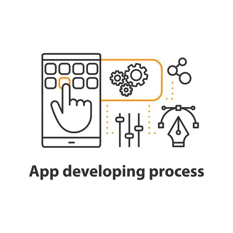 App Development Process Concept Icon Product Creation Testing And Launching Idea Thin Line