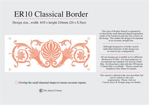 13 ER10 CLASSICAL BORDER Stencil Library