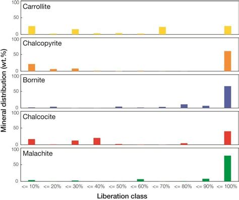 Mineral Liberation Data For The Main Target Minerals Obtained By