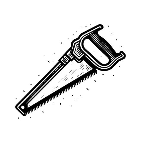 Hacksaw Tool Silhouette Vector Template Premium Ai Generated Vector