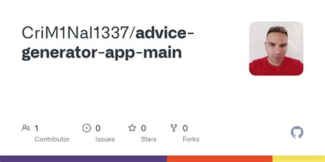GitHub CriM Nal Advice Generator App Main
