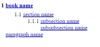 Table Of Content Problem In Tex4ht Missing Numbering At Level Subsubsection And Alignment Is