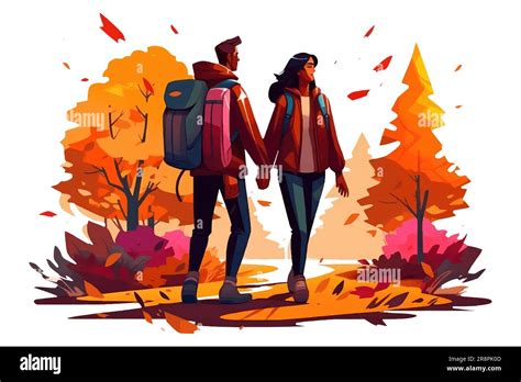 ui set ilustración vectorial de pareja en amor caminando en el parque