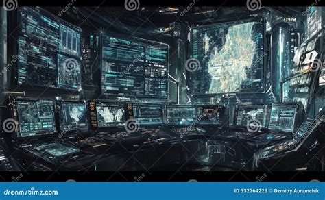Real Time Monitoring System Icons In Cybersecurity Operations Center