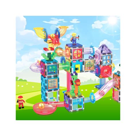 Picassotiles 3 In 1 Marble Run Magnetic Tiles And Interlocking Brick