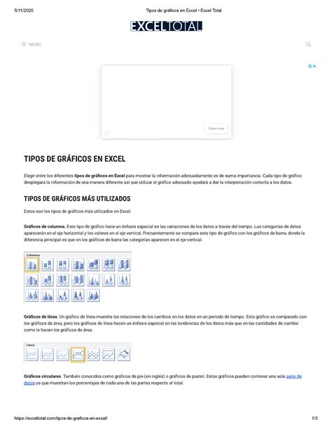 Tipos de gráficos en Excel Excel Total Tipos de gráficos en Excel Excel Total