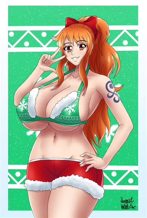 Nami Christmas Bikini By Azraelwebster On Deviantart