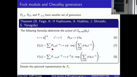 Roman Gonin — Vertex Operators Of Affine Quantum Groups Vs Toroidal Gl1 Algebra Youtube