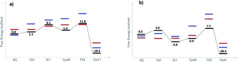 Free energy profiles kcal mol¹ for both the wet a and dry b Download Scientific Diagram