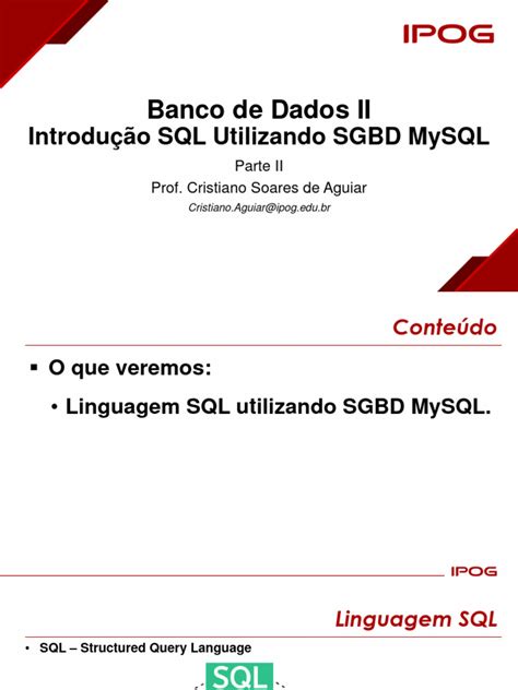 Aula 03 Introducao Sgbd Mysql Parte Ii Pdf Sql Engenharia De Software