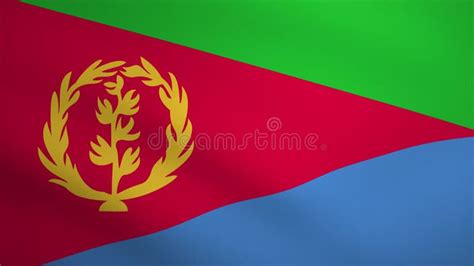 Eritrea Waving Flag Background Animation Looping Seamless 3d Animation