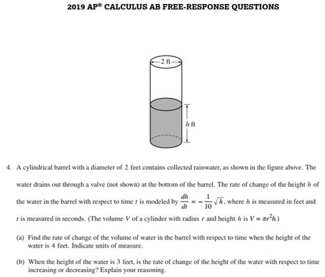 [2019 Ap Calc Ab Frq 4] Does Anyone Know Why We Take The Derivative Of Dh Dt Implicitly For