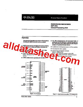 Z C Datasheet PDF Zilog Inc