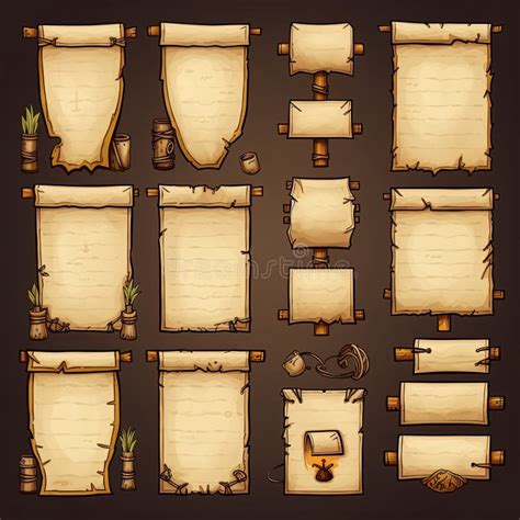 Ui Papyrus Scroll Game Ai Generated Stock Illustration Illustration Of Torn Retro 290901969
