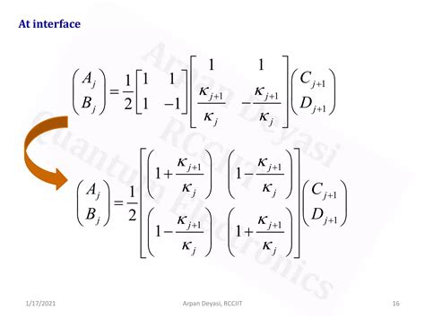 Calculation Of Transmission Coefficient Using Propagation Matrix Method Ppt