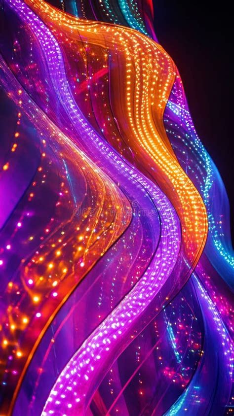 Colorful Abstract Light Waves With Neon Glow Dynamic Flow Futuristic Design And Technology