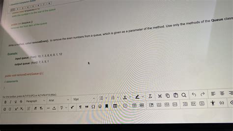 solved write a method called removeeven to remove the