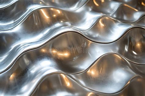 Abstract Metallic Wave Pattern Background For Modern Design And Architecture Generative Ai Stock