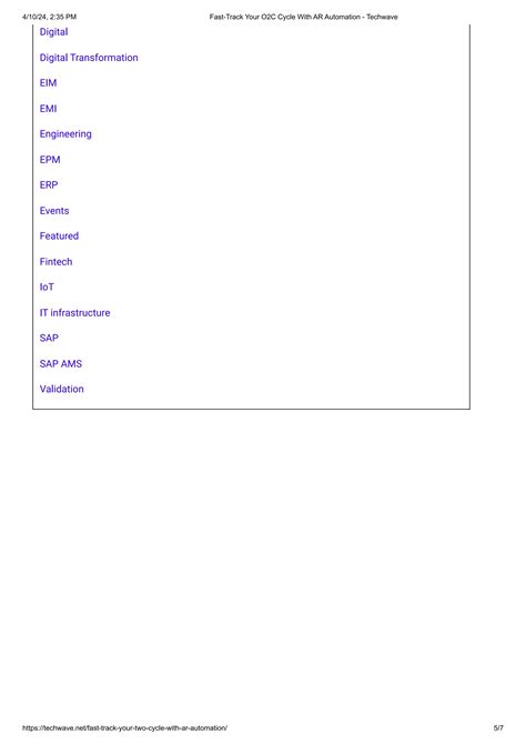 Fast Track Your O2C Cycle With AR Automation Techwave Pdf Free Download