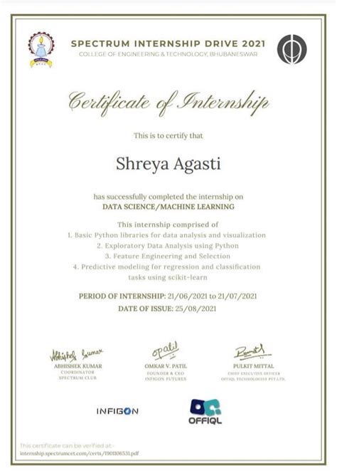 Shreya Agasti On Linkedin Internship Internship Datascience Machinelearning Cetb