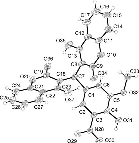 Molecular Structure Of 1 In The Solid State Displacement Ellipsoids At