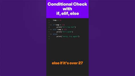 Conditional Check With If Elif Else Youtube
