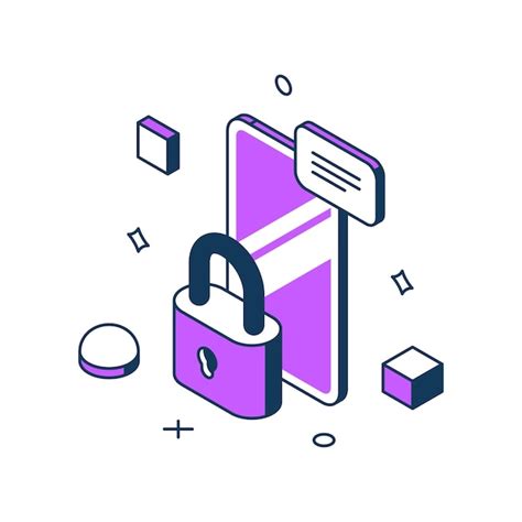 Premium Vector Smartphone Personal Data Cyber Security With Lock