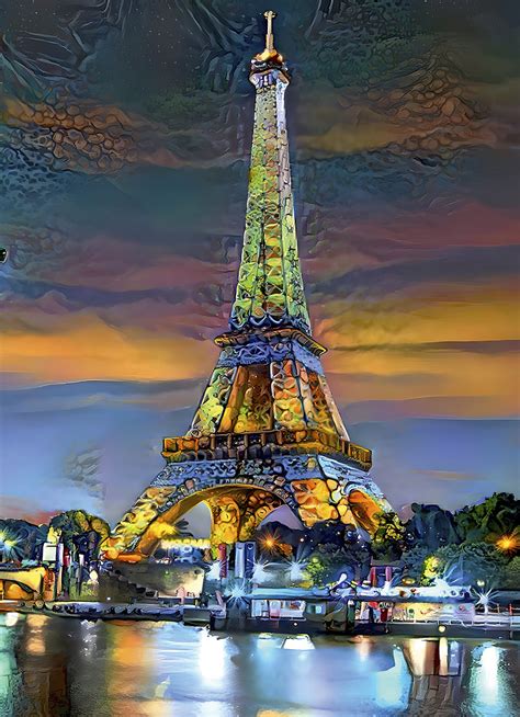 Eiffel Tower At Sunset Paris France 1000 Piece Jigsaw Puzzle Blue 🧩 Puzzles Galore